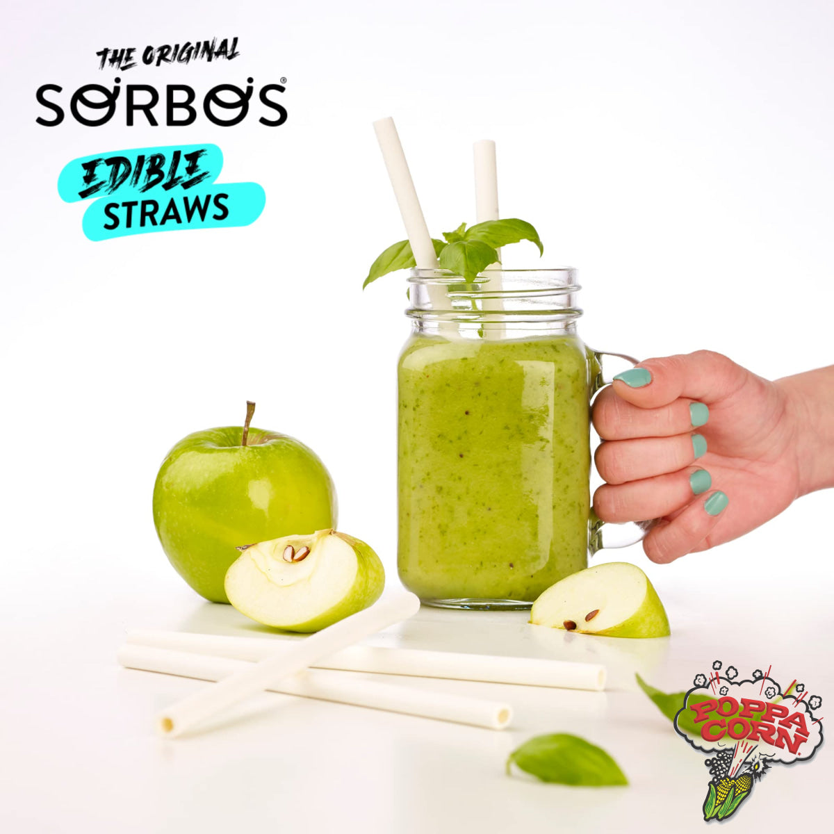 Apple Edible Straws - 200/case - Item Code: SOR009 | Poppa Corn Corp