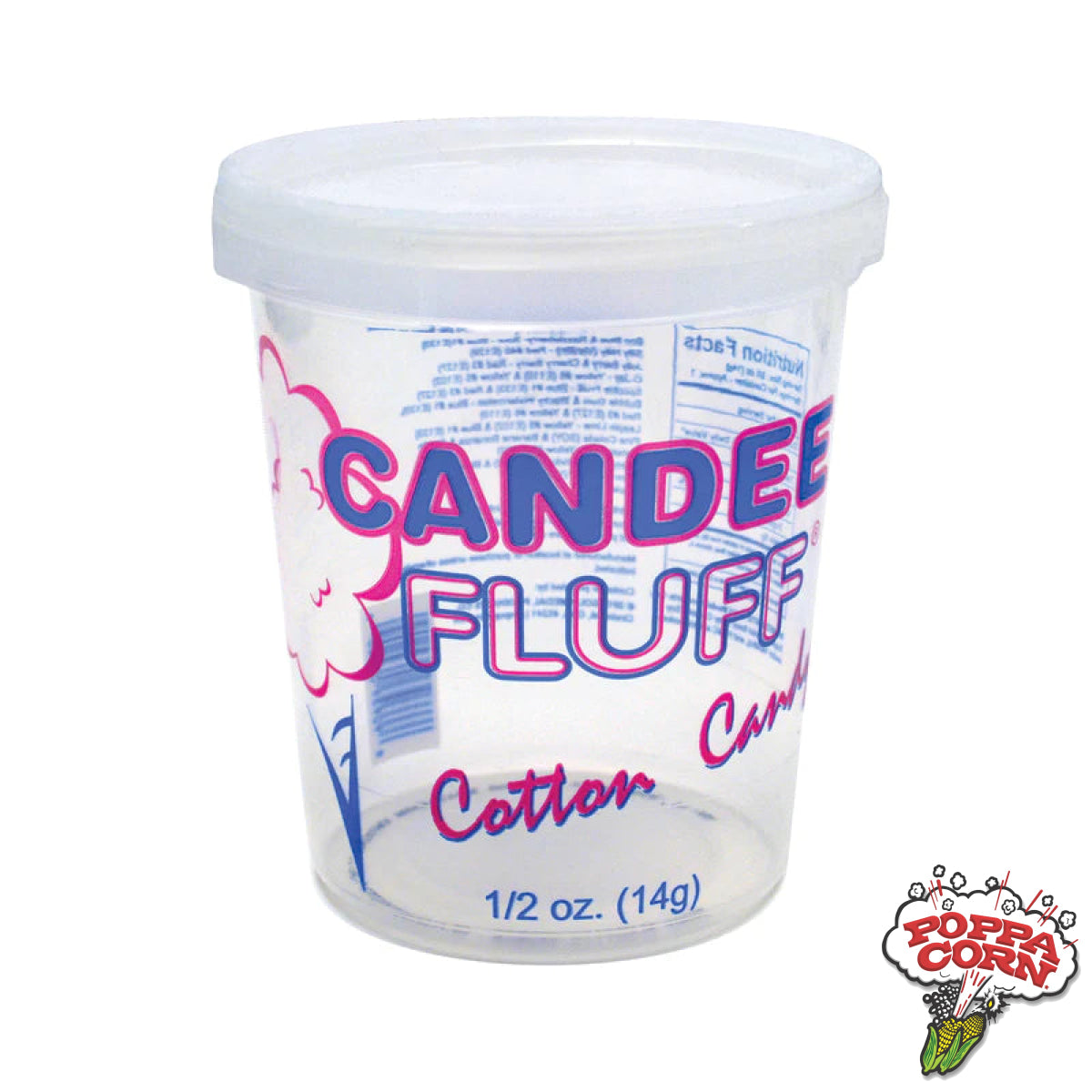 Candee Fluff® Containers with Tamper Proof Lids - GM3020N | Poppa Corn Corp