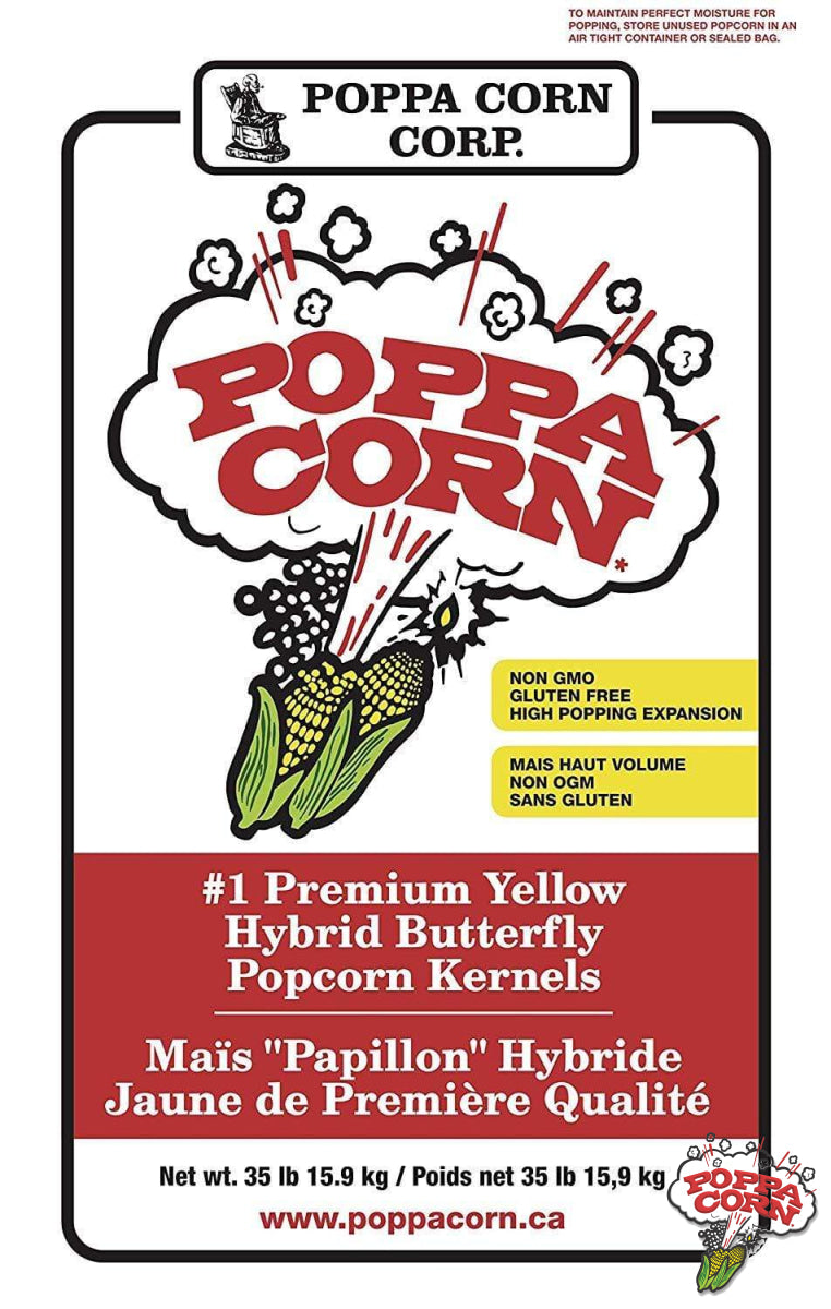 CRN010 Poppa Corn Premium Yellow Butterfly Kernels - NON-GMO - 35LB Bag ...