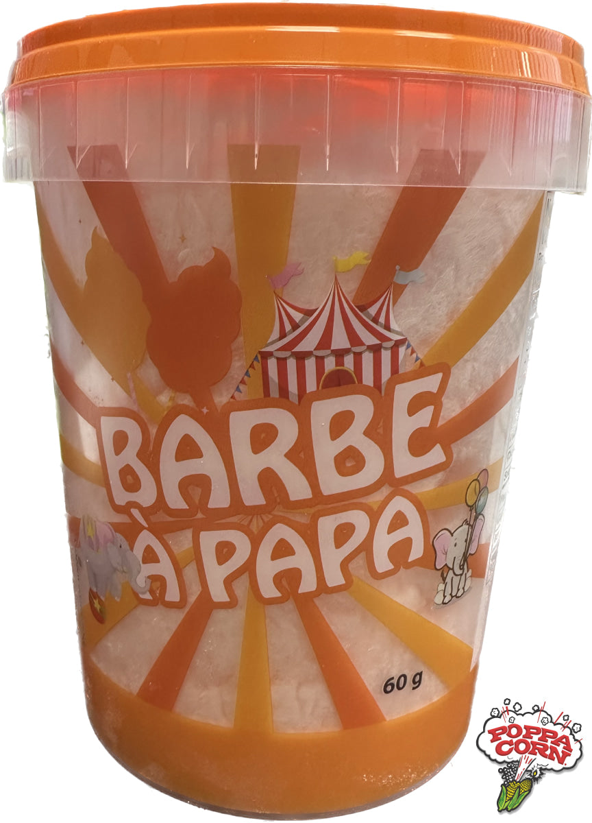 Poppa Corn's Orange Cotton Candy Tubs - Pre-Packaged Candy Floss Tubs ...