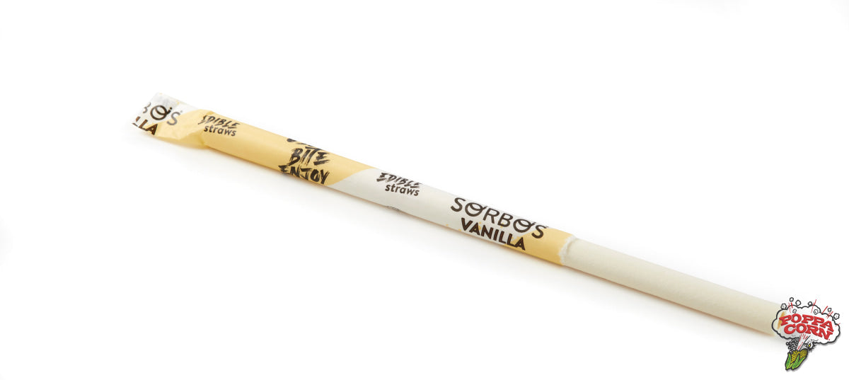 Vanilla Edible Straws - 200/case - Item Code: SOR004 | Poppa Corn Corp